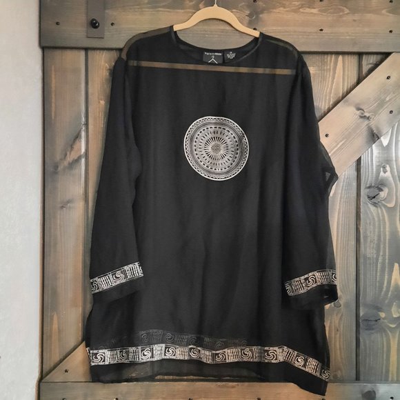 Anthony | Tops | Shopping With Anthony Sheer Black 2x Tunic Cover Up ...